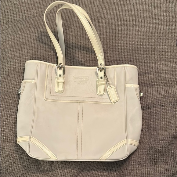 Coach | Bags | Vintage Coach White Leather Tote Bag | Poshmark